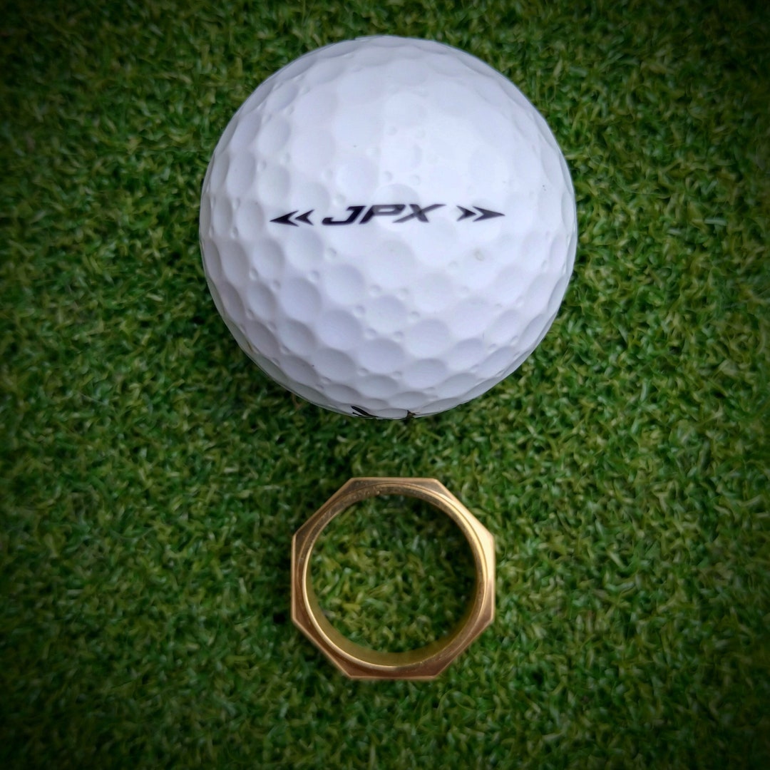 Octagon Spinner Ring With Laser Engraved Text. Custom Golf Ball Marker ...