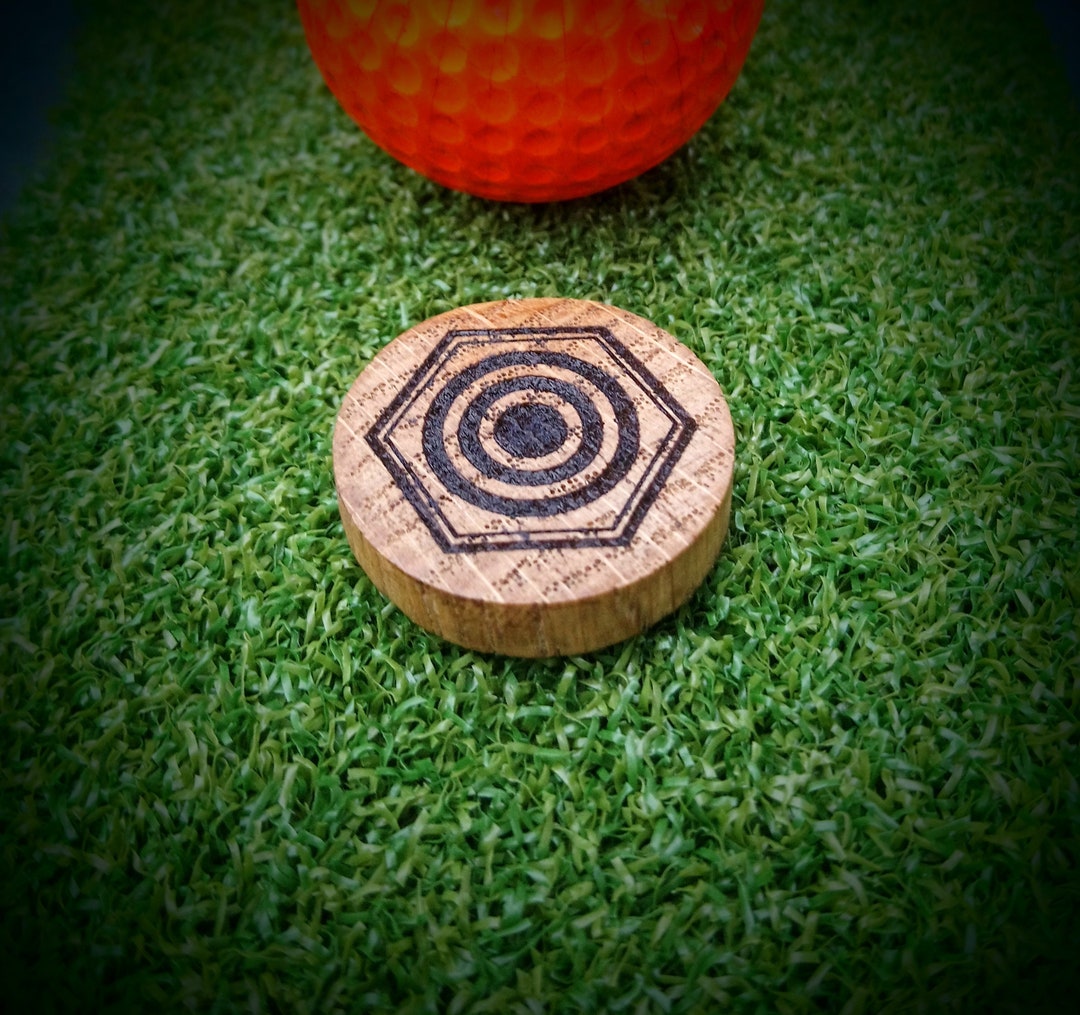 Peronalised Wooden Golf Ball Marker - Laser Engraved Name, Logo ...