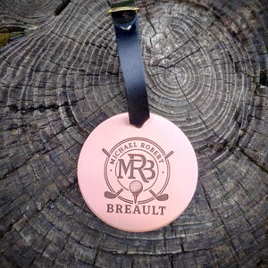 Bespoke Metal Golf Bag Tag Any Design - COPPER - Custom Personalised ...
