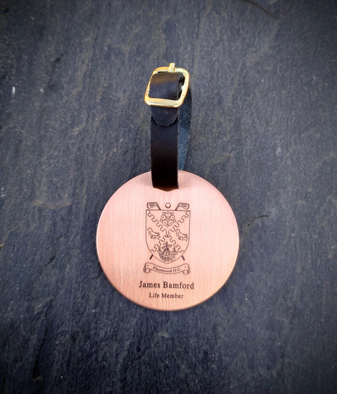 Bespoke Metal Golf Bag Tag Any Design - COPPER - Custom Personalised ...