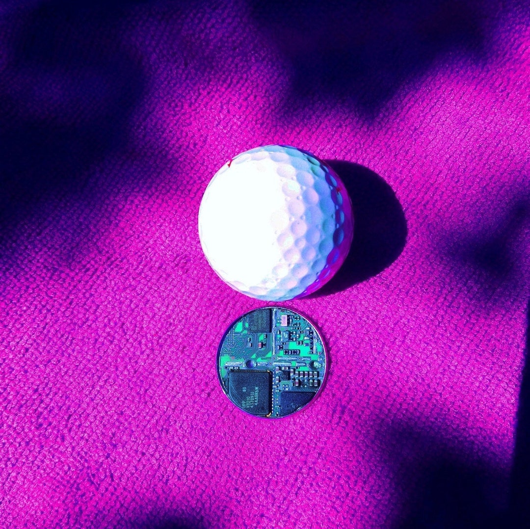 Circuit Board & Stainless Steel Disc. Personalised Golf Ball Marker ...