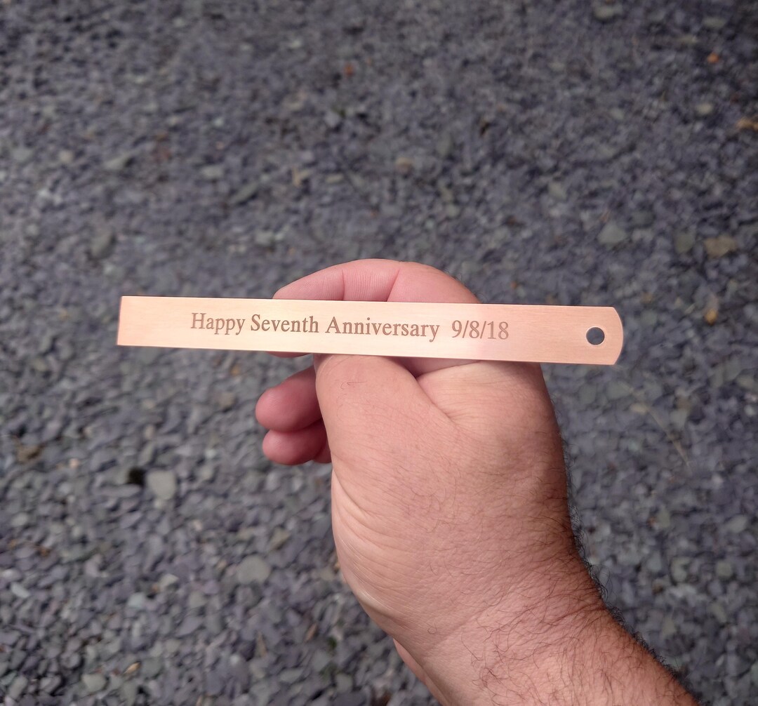 Copper Personalised Ruler - Laser Engraved Name or Message. Thank You ...