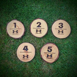 Set of 2 Custom Wooden Golf Course Tee Marker Plates. Laser Engraved ...