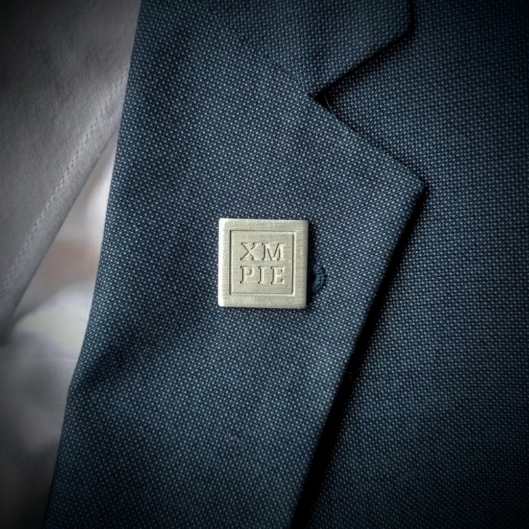 Custom Engraved Square Lapel Pin Badge Brooch. Stainless Steel or ...