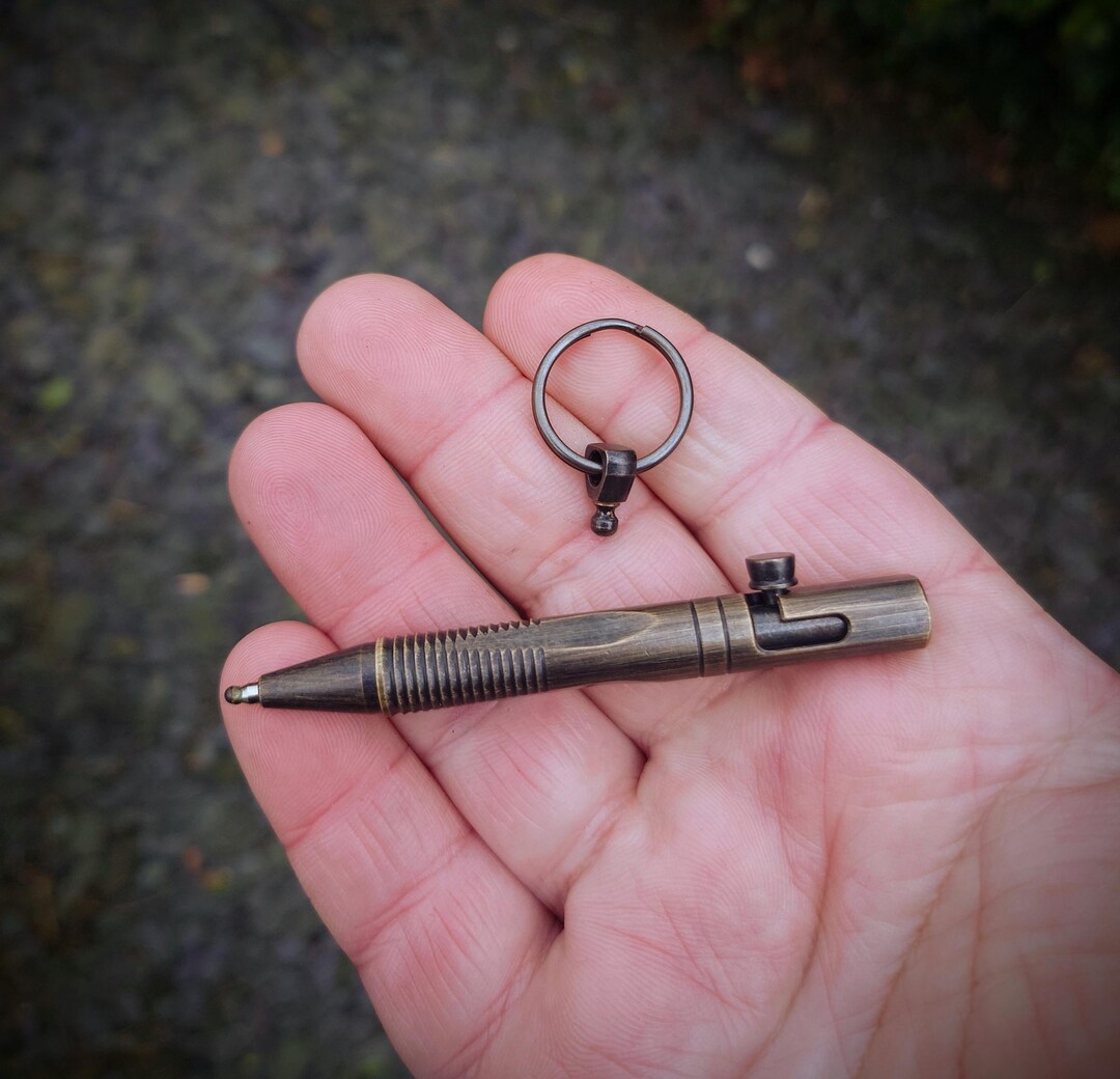 Brass Retro Mini Bolt Action Pen - Engraved Initials. Writing Tool ...