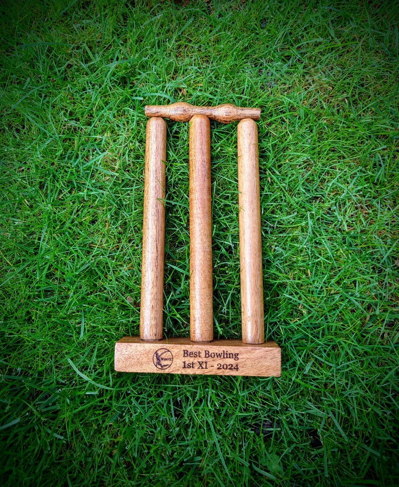 Cricket Mini Stumps & Ball - Laser Engraved Personalisation. Sporting ...