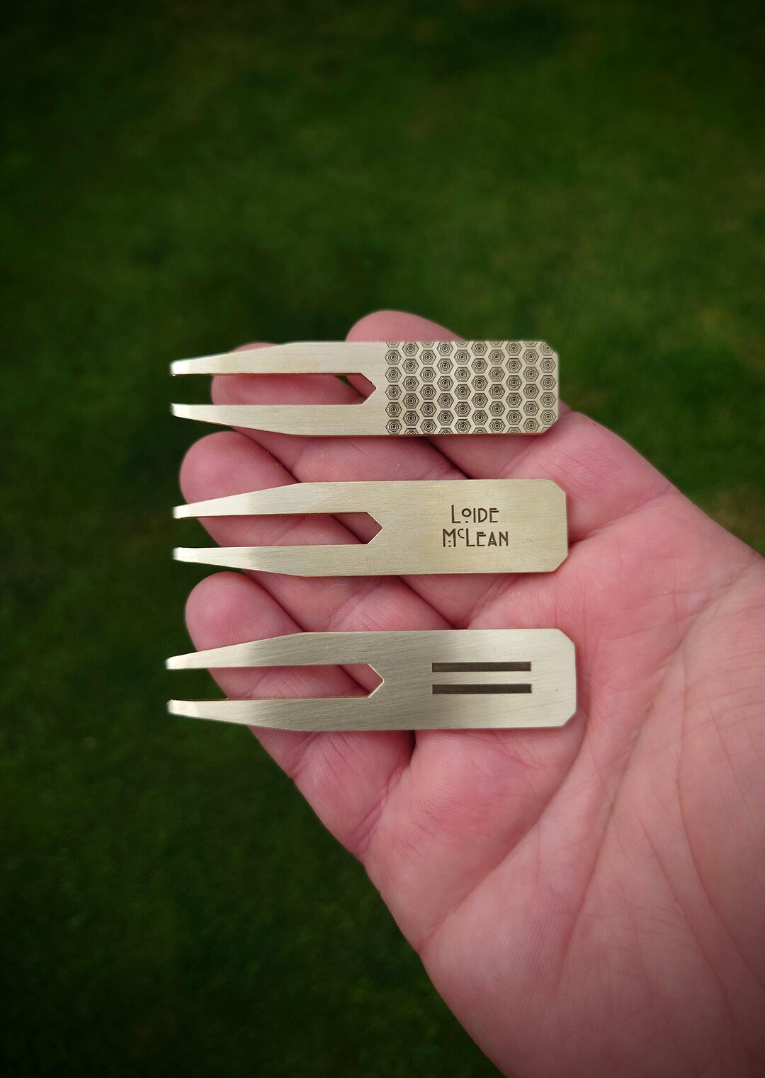 Custom Brass Pitch Repair Divot Tool & Alignment Golf Ball Marker ...