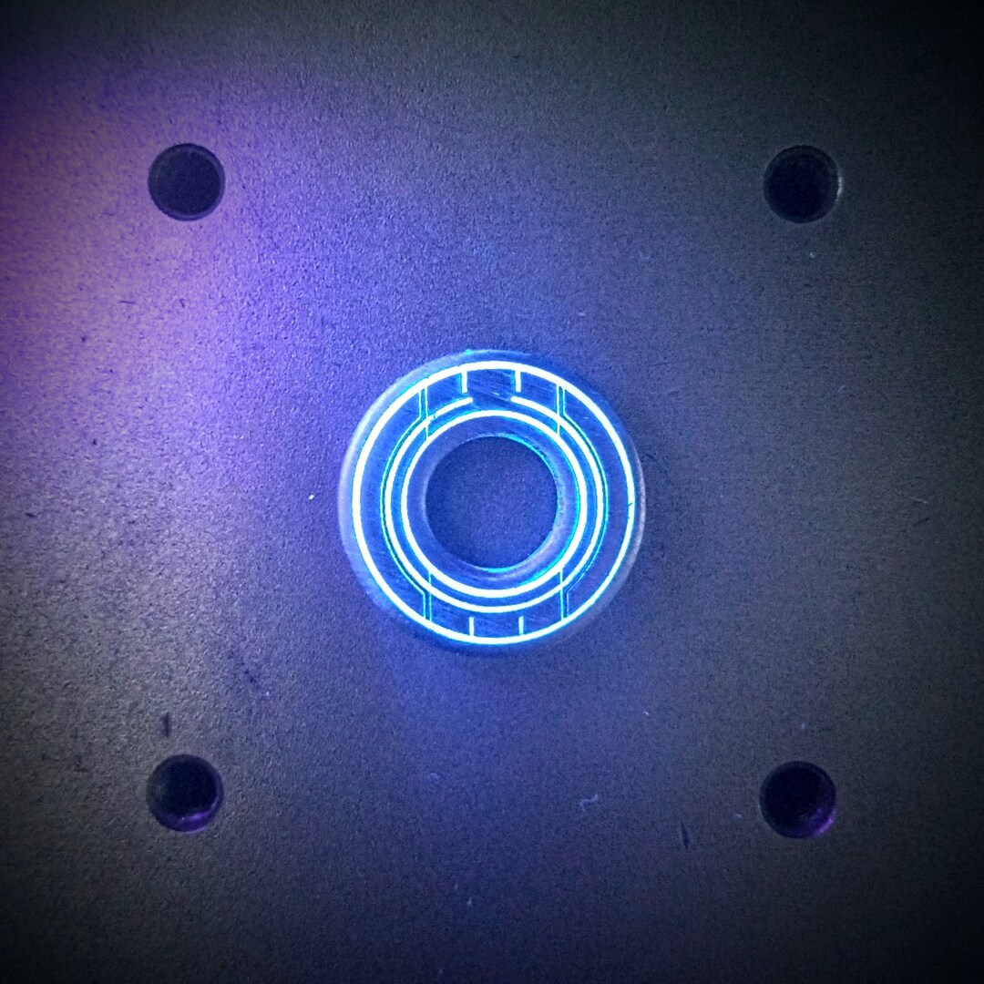 Tron Identity Disc - Steel Golf Ball Marker - UV Glow Paint. Game Token ...