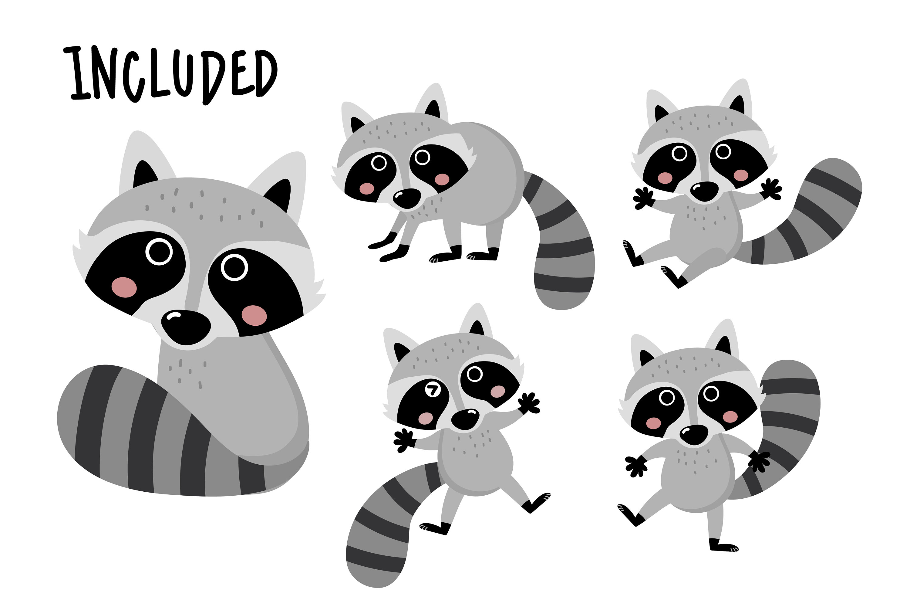 Raccoon Clipart Black And White