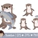 Cute Otter Clipart, Wildlife Animal Graphics (PNG, JPG, EPS) - Etsy