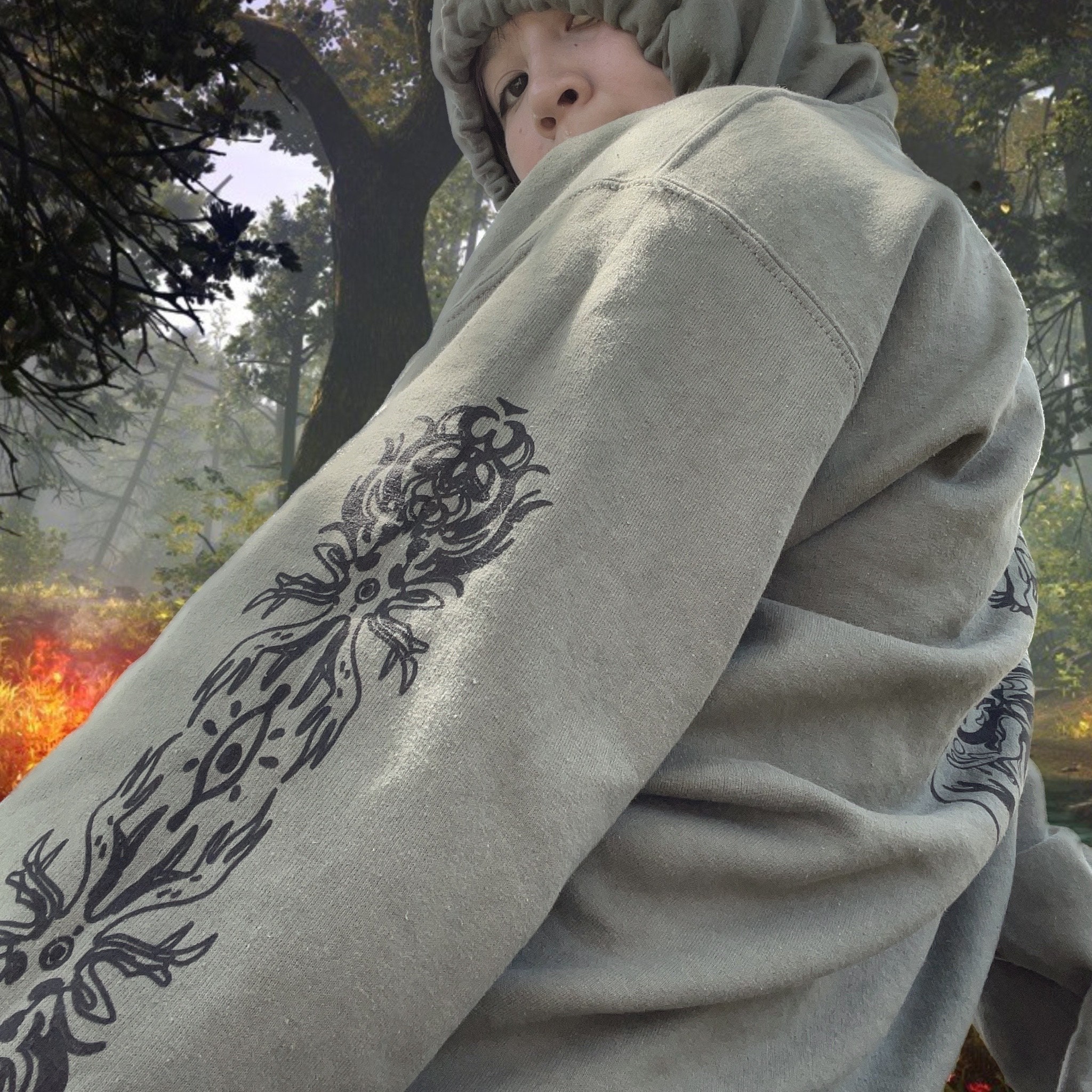 Eldritch Hoodie Magical Streetwear Druid Hoodie Dnd Sweater Dungeons ...