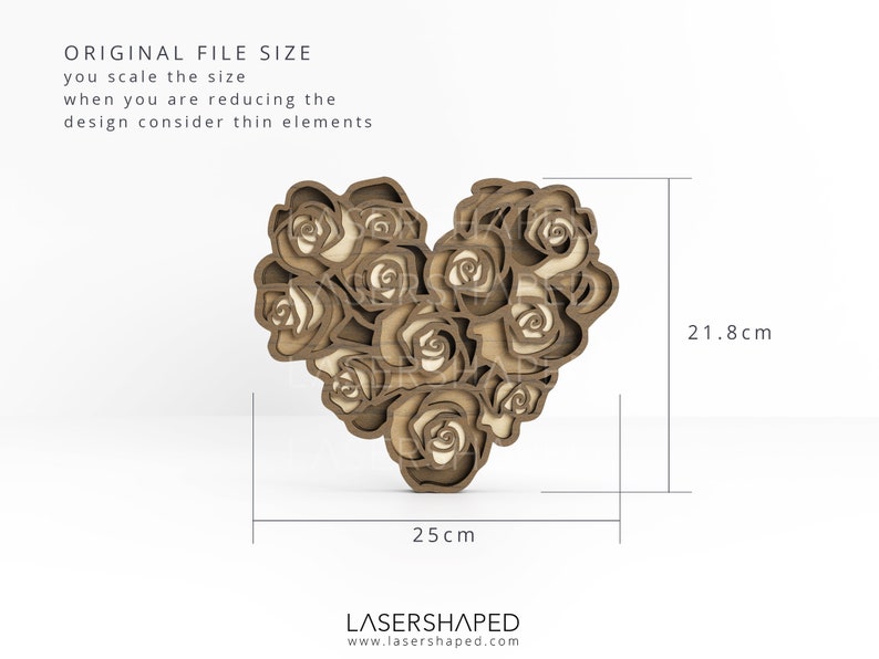 Small Rose Heart SVG, Heart Digital File, Valentine’s Day Heart Digital ...