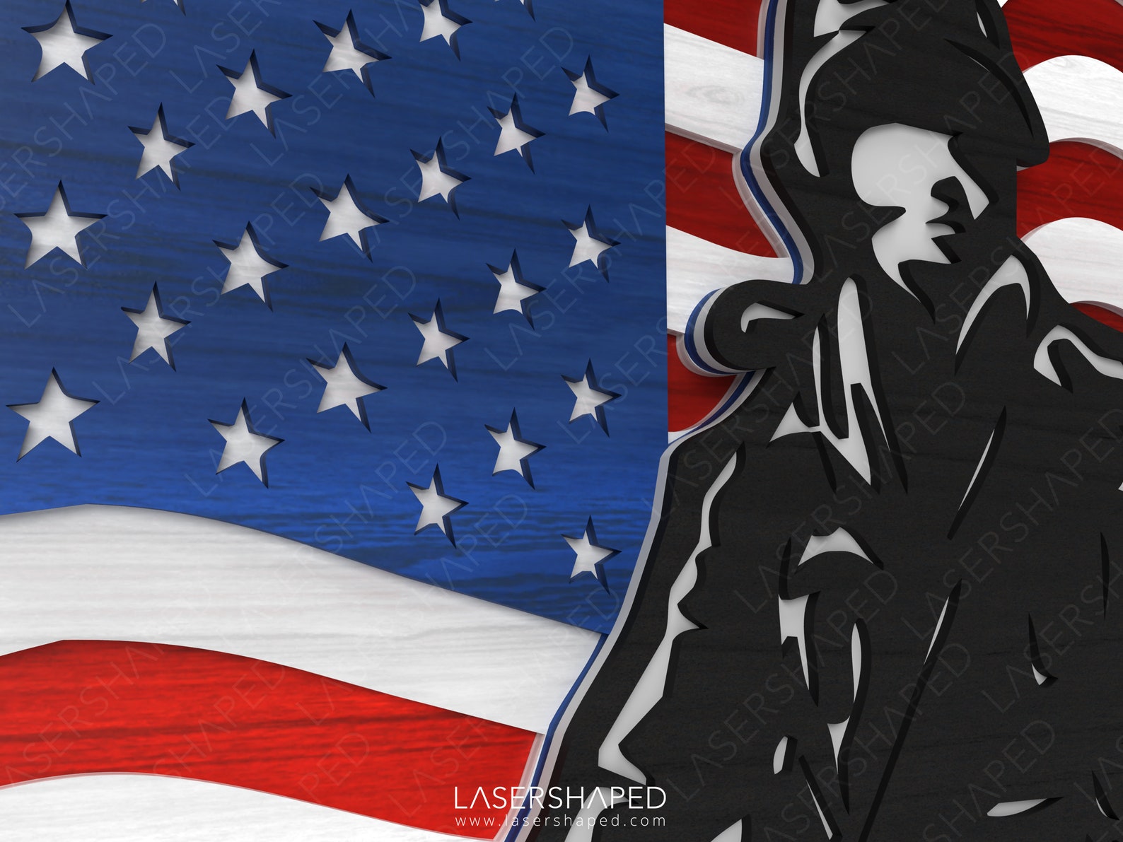 American Flag Soldier SVG Vector File, Army Multilayered Cutting File ...