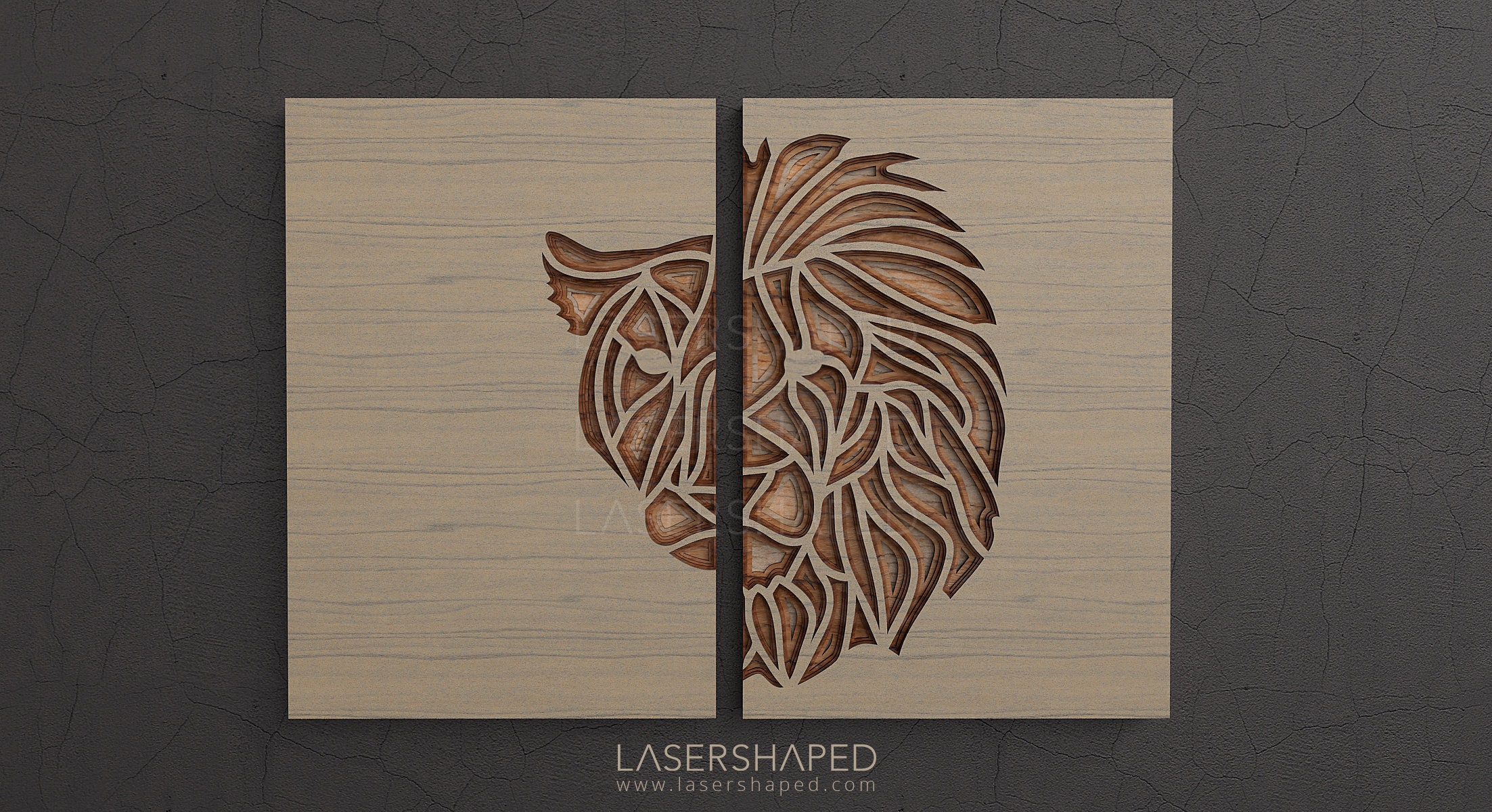 Mandala Lion Lioness Laser Cut File, Lion Multilayered Cutting File ...