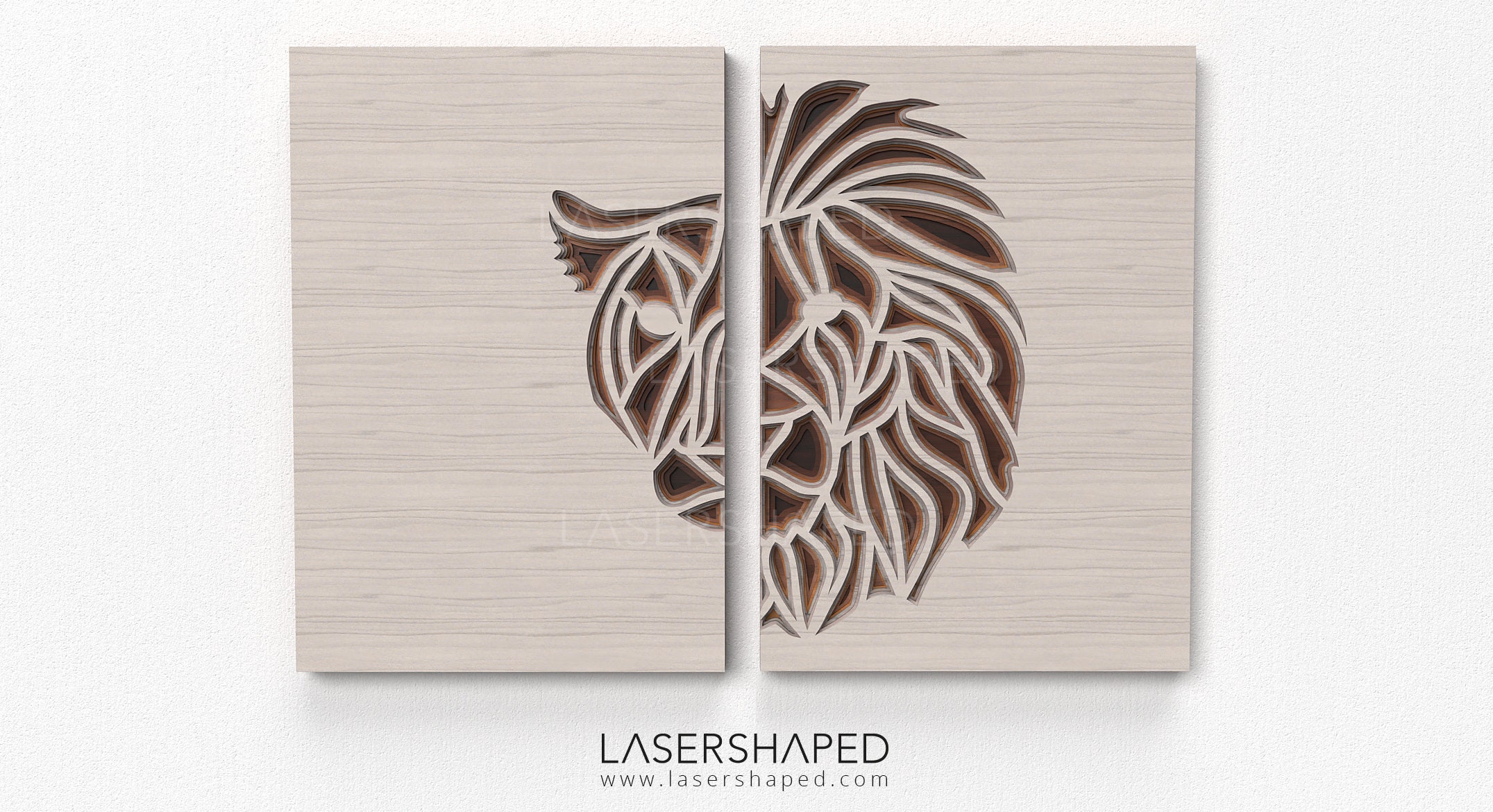 Mandala Lion Lioness Laser Cut File, Lion Multilayered Cutting File ...