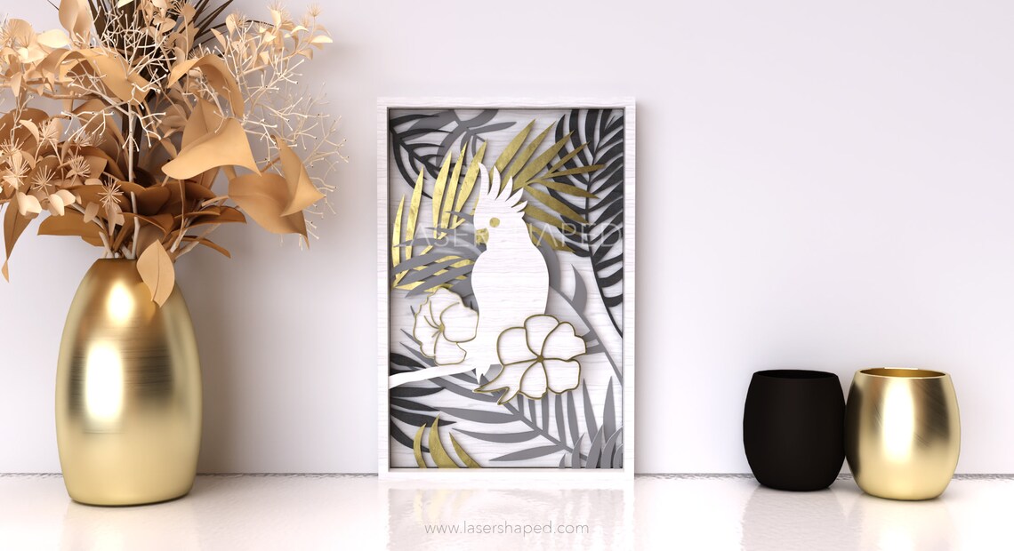 Cockatoo, Laser Cut Files SVG, DXF Vector Plans, Laser File, Laser Cut ...