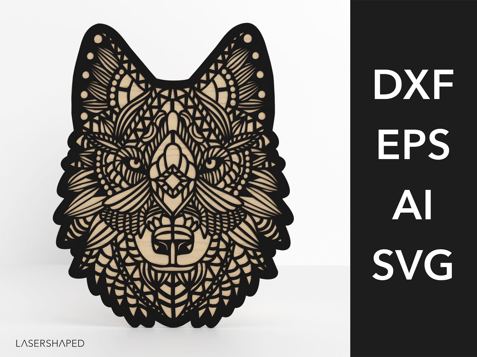 Wolf Mandala SVG, Dog Multilayered Cutting File, Laser Cut File Wolf ...