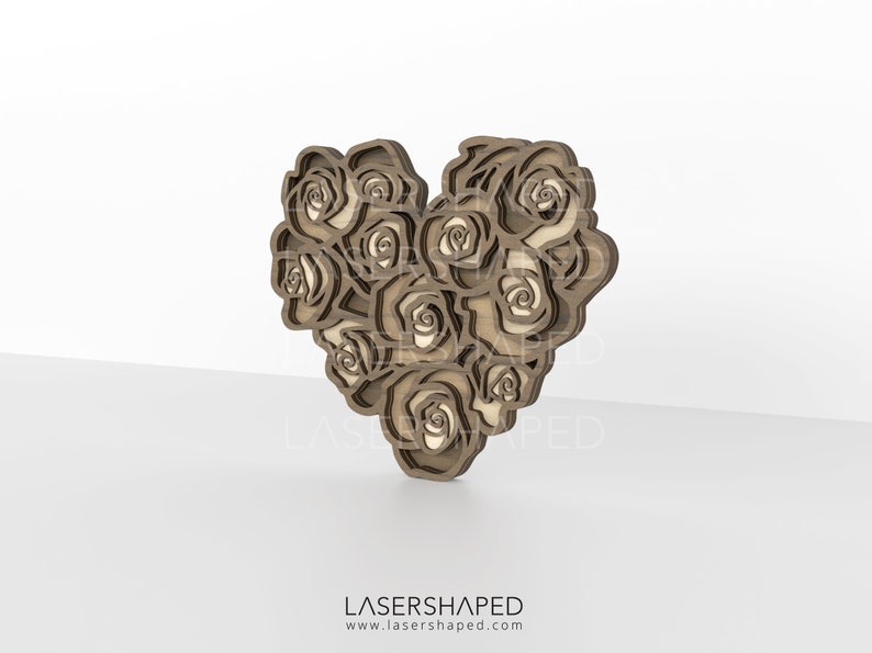 Small Rose Heart SVG, Heart Digital File, Valentine’s Day Heart Digital ...