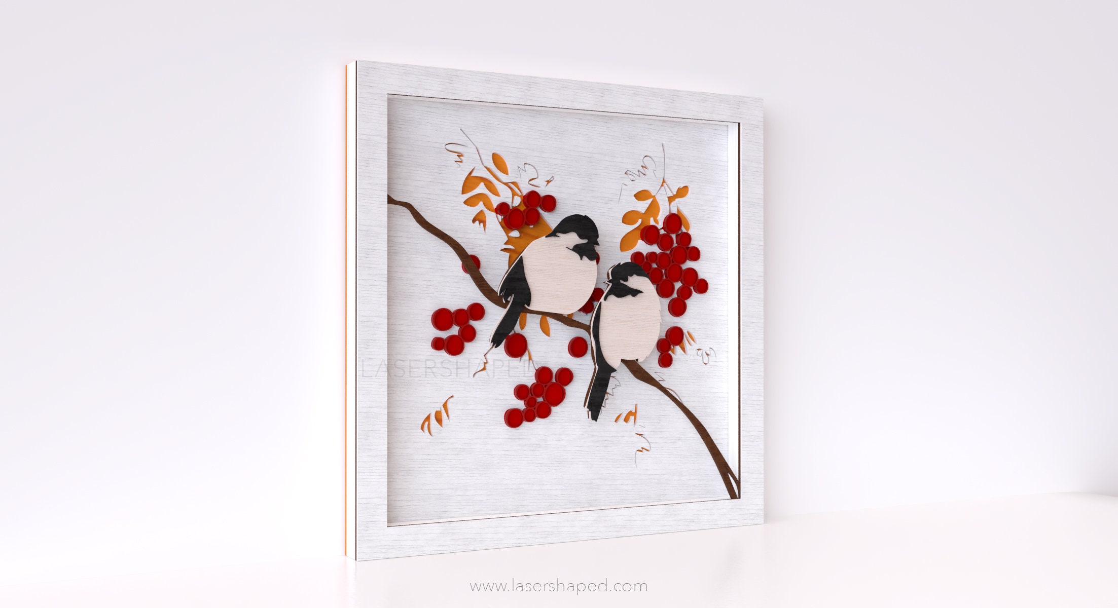 Small Birds Layered File, Birds Laser Cut Files, 3D Finch on the Branch ...