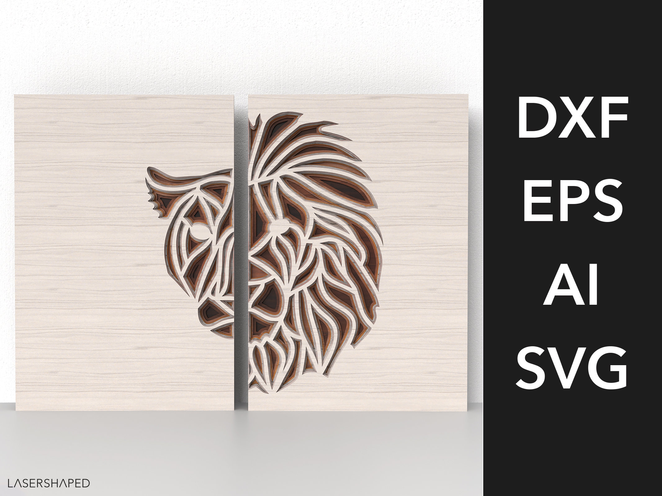 Mandala Lion Lioness Laser Cut File, Lion Multilayered Cutting File ...