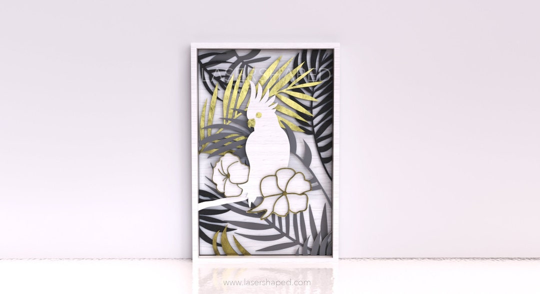 Cockatoo, Laser Cut Files SVG, DXF Vector Plans, Laser File, Laser Cut ...