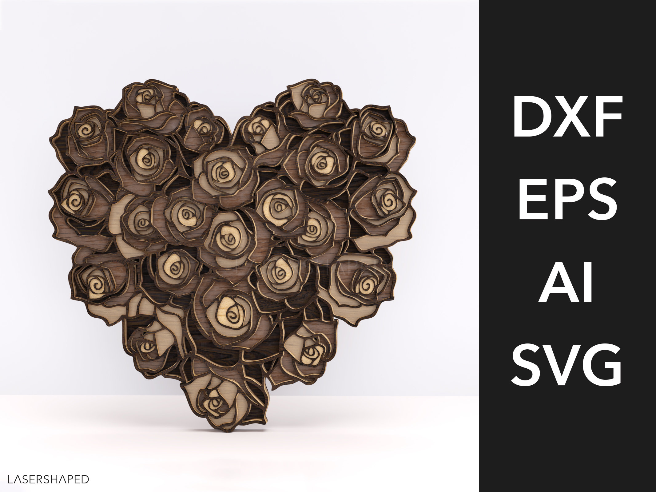 Valentine's Day Heart SVG, 3D Rose Heart Mandala, Floral Heart Mandala ...