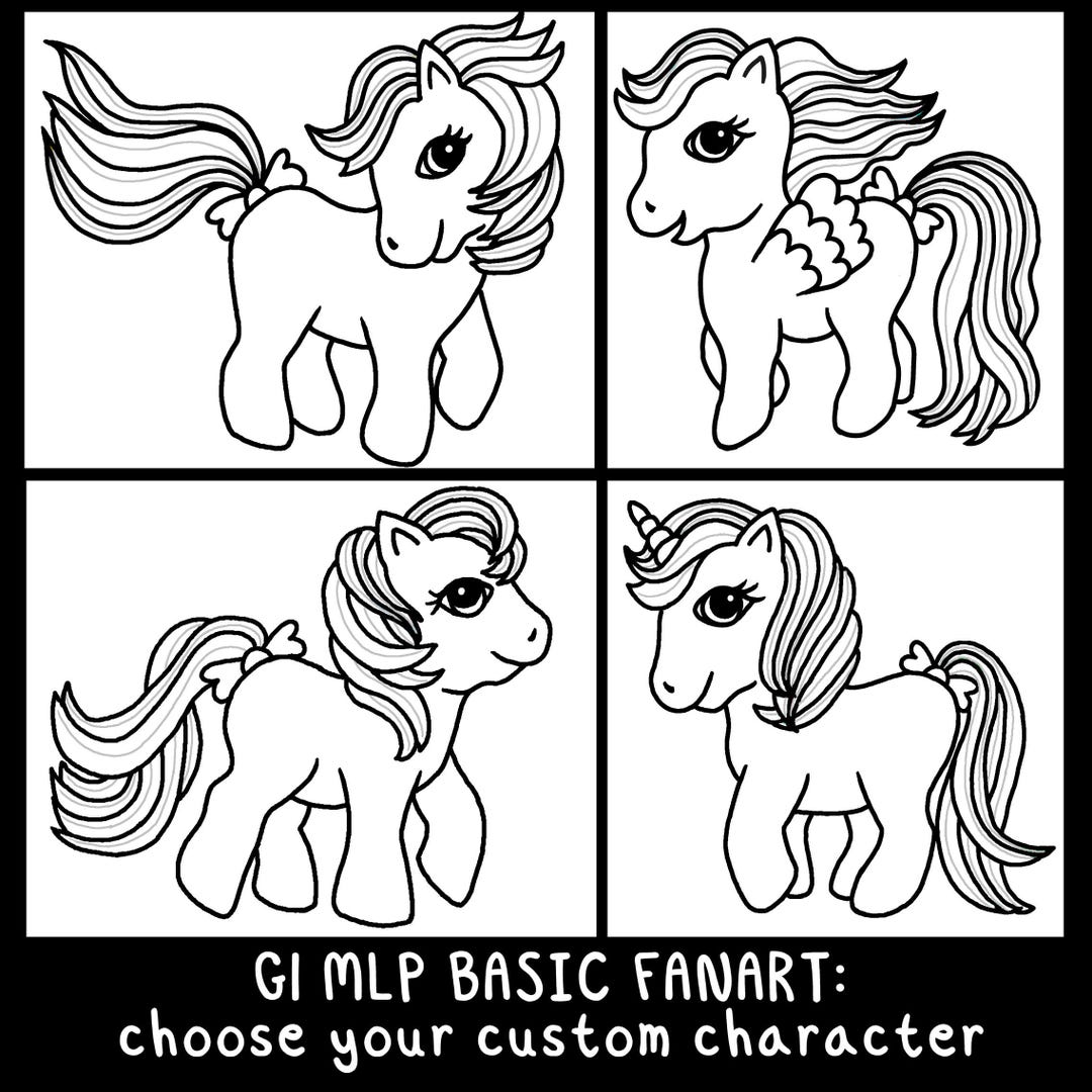 G1 Style My Little Pony Custom Basic Fanart Commissions for Single Pony ...