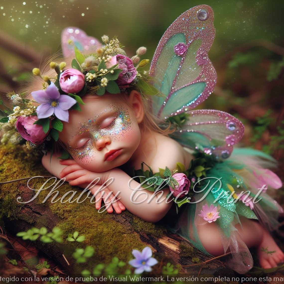 Sleeping Spring Fairy, Magic Fairy, Baby Forest Pixie, Clipart Pack ...