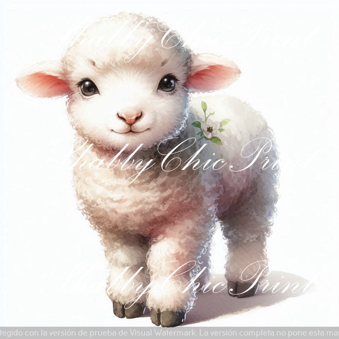 Watercolor, Png, Shabby Chic, Lamb, Sheep, Farm Animals for Junk ...