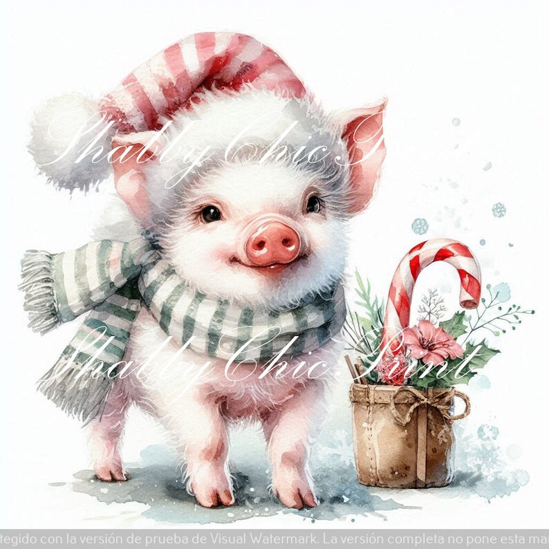 Watercolor, Png, Shabby Chic, Little Pig, Farm Animals for Junk ...