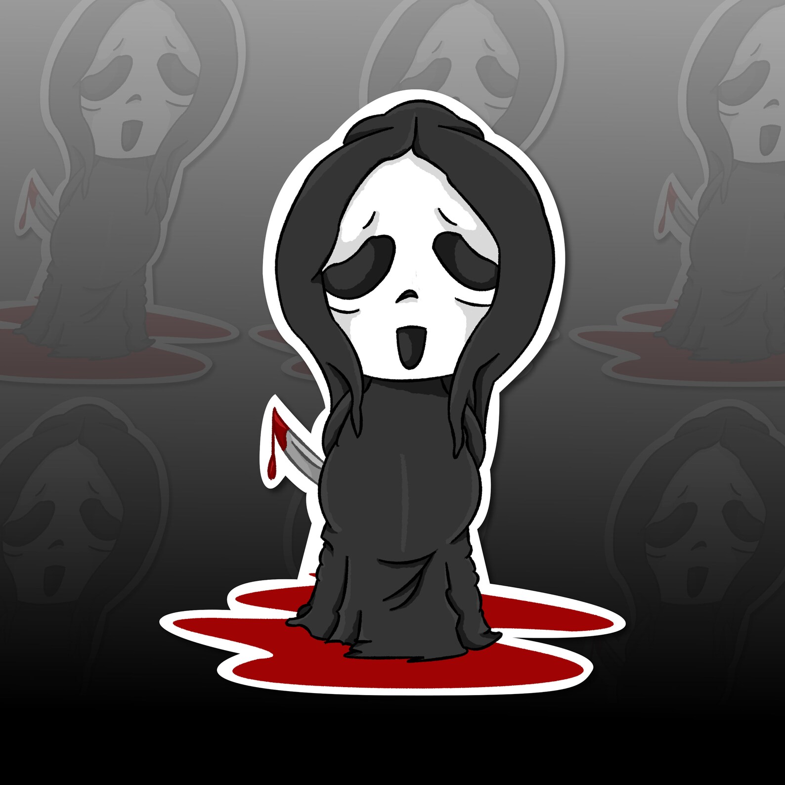 Cutesy Ghostface scream 4 Sticker - Etsy