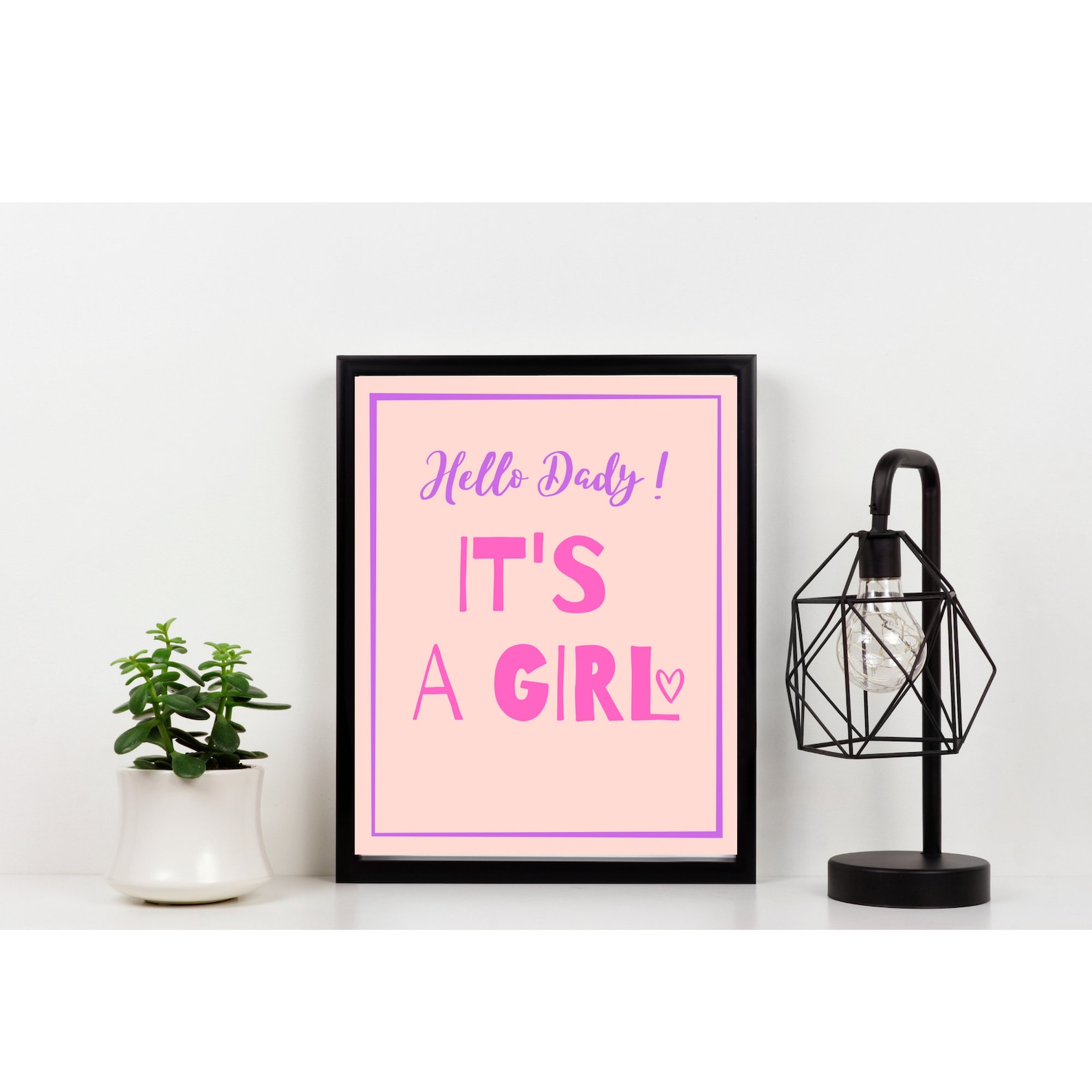 It's a Girl Printable, It's a Girl Sign, Gender Reveal Sign to Daddy ...