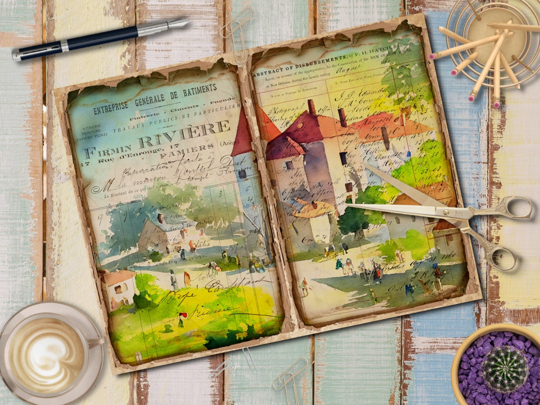 Village Sunny Day Junk Journal Kit: Vintage Printable Pages (digital ...