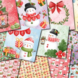 12 Christmas Digital Papers, Christmas Backgrounds, Christmas Scrapbook ...