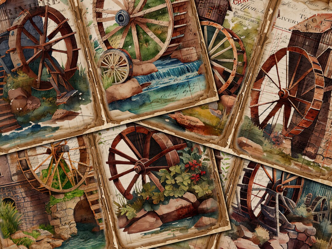 Junk Journal Printable, Water Whee , Vintage Journal Pages, Junk ...