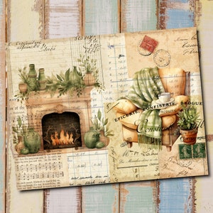 Cozy Cottage Junk Journal Kit, Digital Cottagecore Scrapbook Paper Kit ...