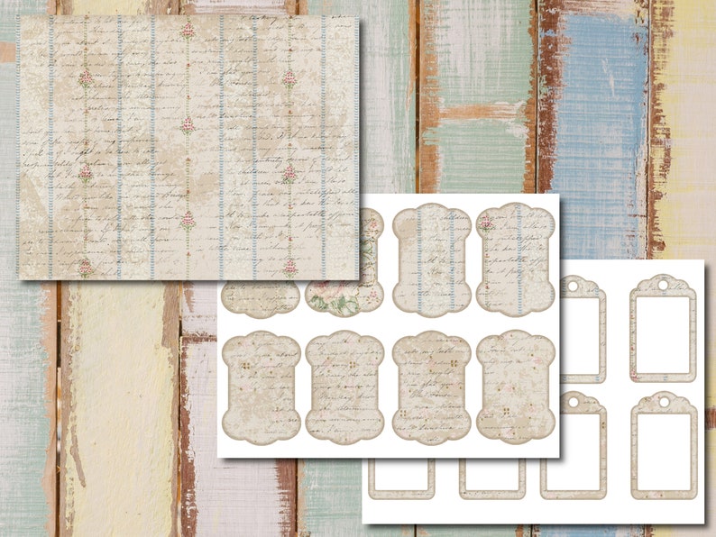 Floral Junk Journal Folio: Printable Collage Kit (digital Download ...