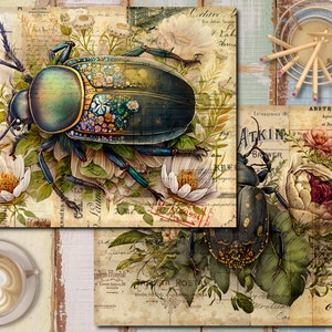 Beetle Junk Journal Papers: Vintage Bug Ephemera (digital Download) - Etsy
