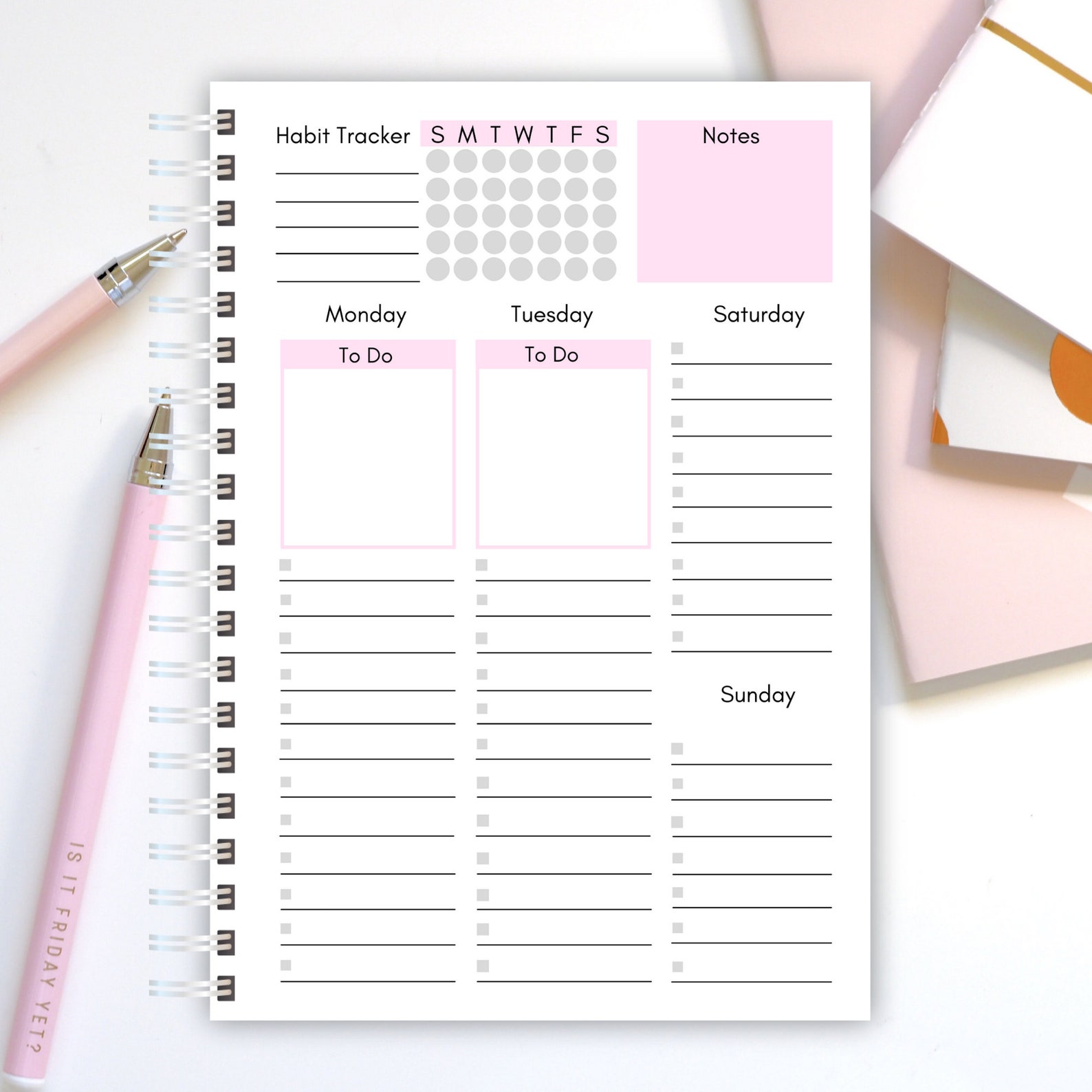 Printable Weekly Planner Printable 7 Day Planner Daily - Etsy