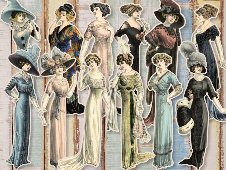 Vintage Women Ephemera: Junk Journal Printable Fussy Cuts (digital ...