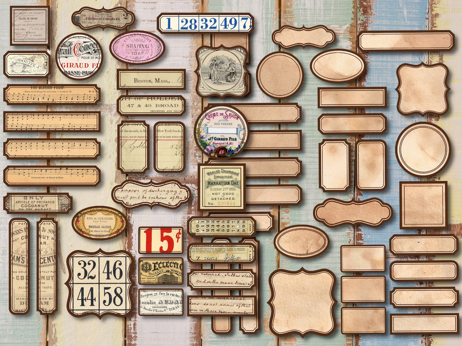 Junk Journal Digi Kit, Vintage Tags, Ephemera Labels, Journal Tags ...