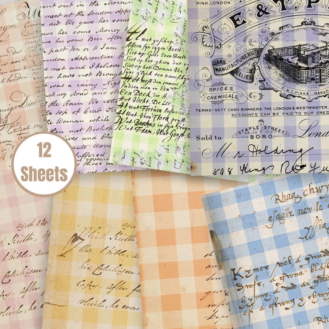 Pastel Gingham Digital Paper: Soft Plaid Scrapbook Backgrounds (digital ...