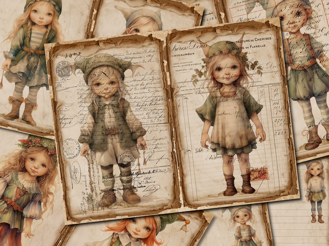 Little Elf Junk Journal Kit: Vintage Printable Pages (digital Download ...