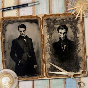 Junk Journal Printable, Gothic Vampire Halloween : Double Pages, Digi ...