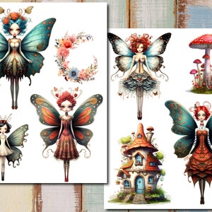 Fairy Fussy Cuts: Junk Journal Kit, Mushroom House Ephemera (digital ...