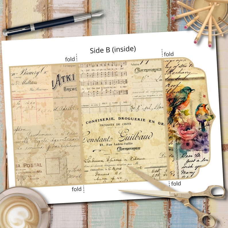 Bird Junk Journal Kit: Printable Folding Folio, Ephemera (digital ...