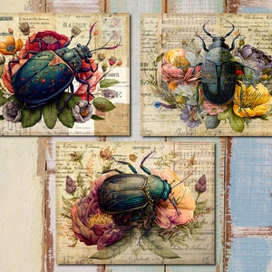 Beetle Junk Journal Papers: Vintage Bug Ephemera (digital Download) - Etsy