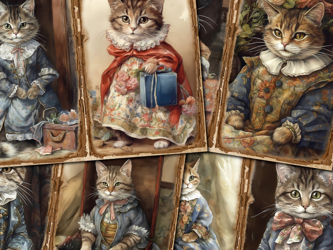 Junk Journal Printable, Victorian Cats , Journal Pages, Cat Junk ...