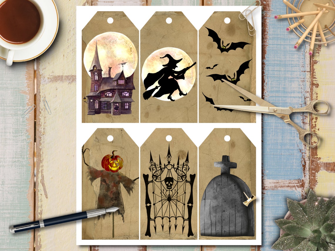Halloween Junk Journal Digital Kit Printable Collage Papers - Etsy