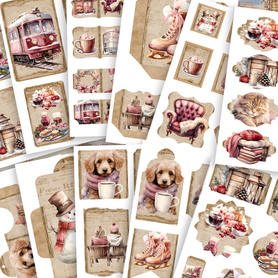 Junk Journal Printable, Cozy Winter Vibes ADDON Kit, Junk Journal ...